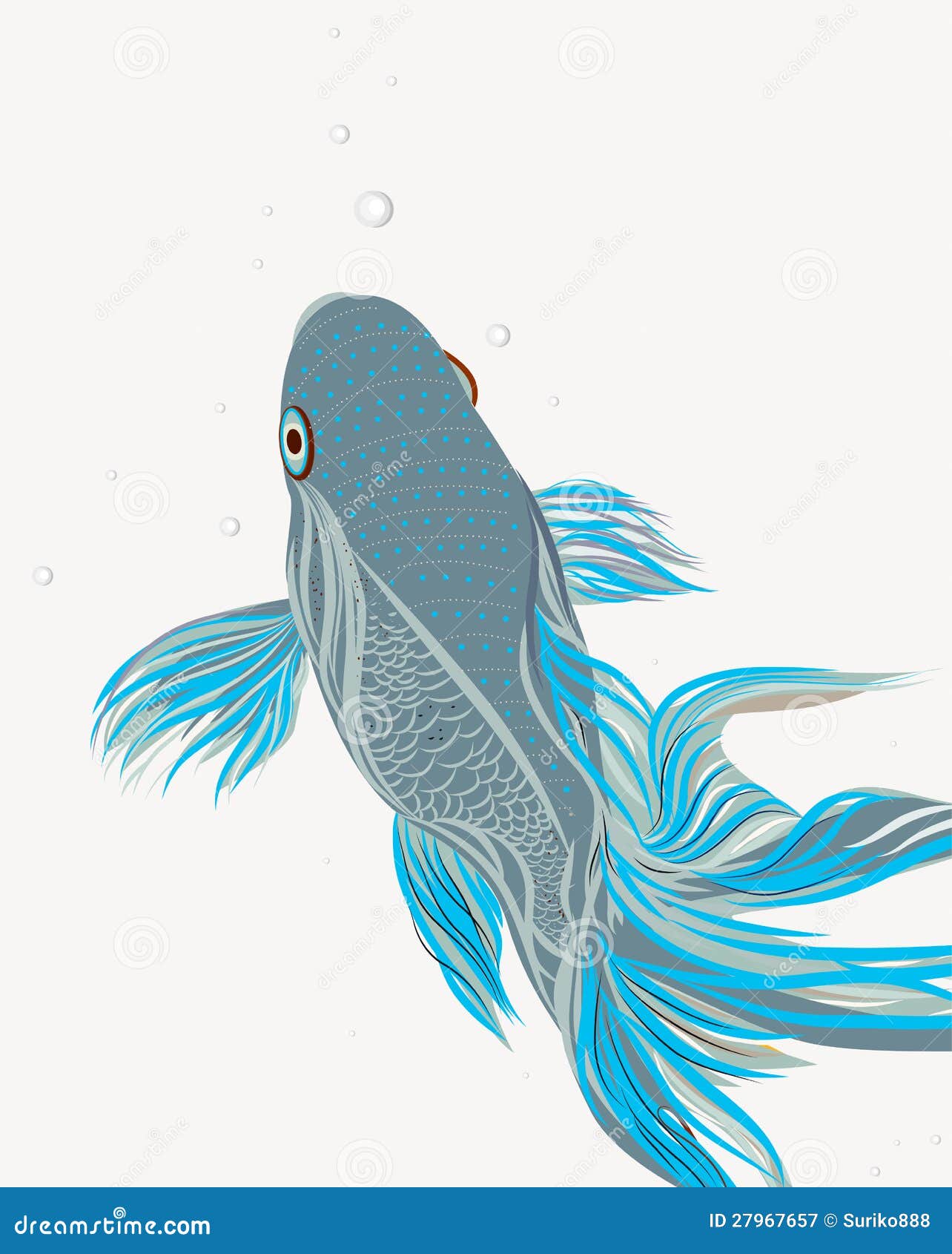 Blue fish stock vector. Illustration of nature, abstract - 27967657