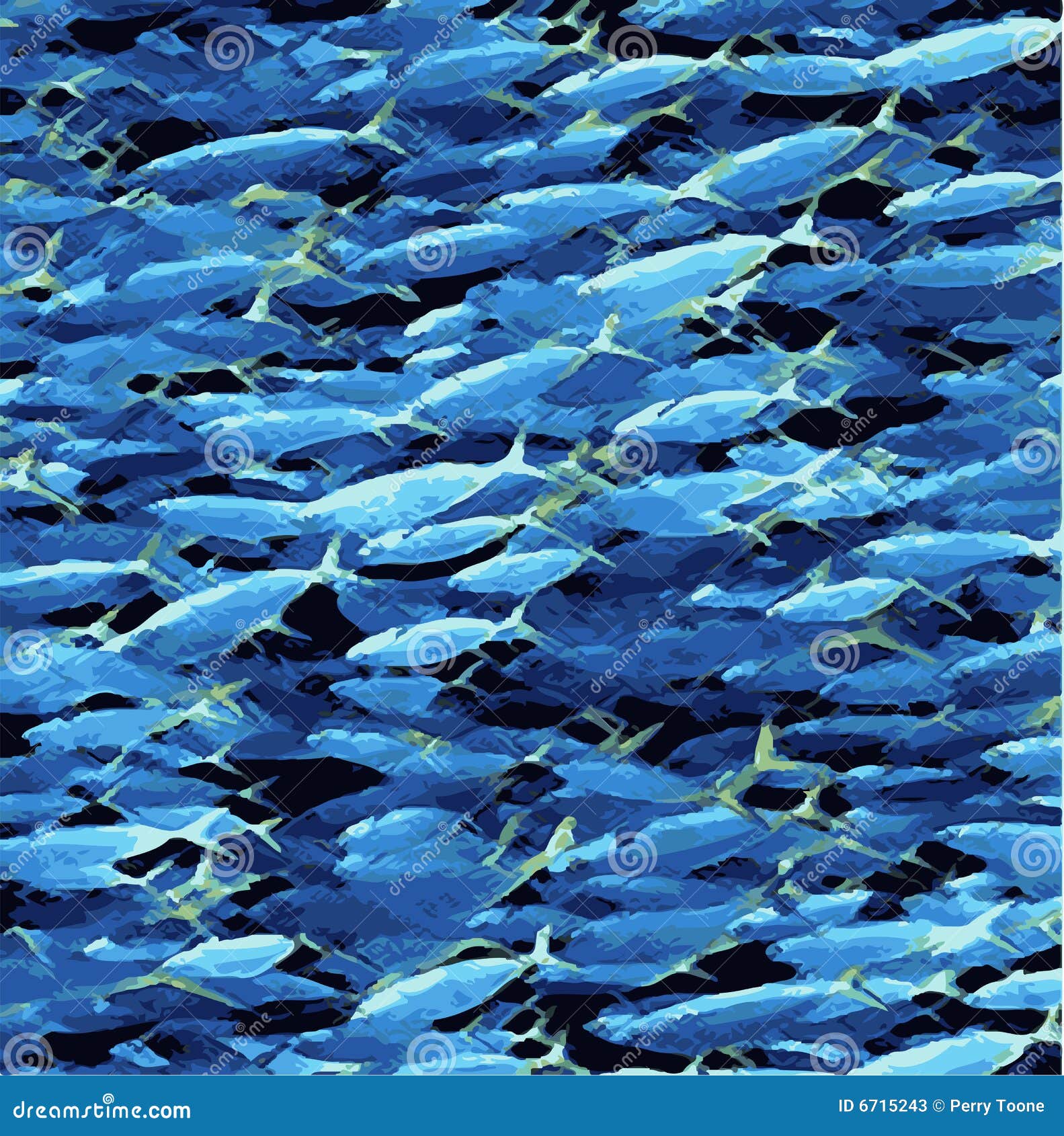 Blue Fish Vector Line Illustration Isolated On White Background ...