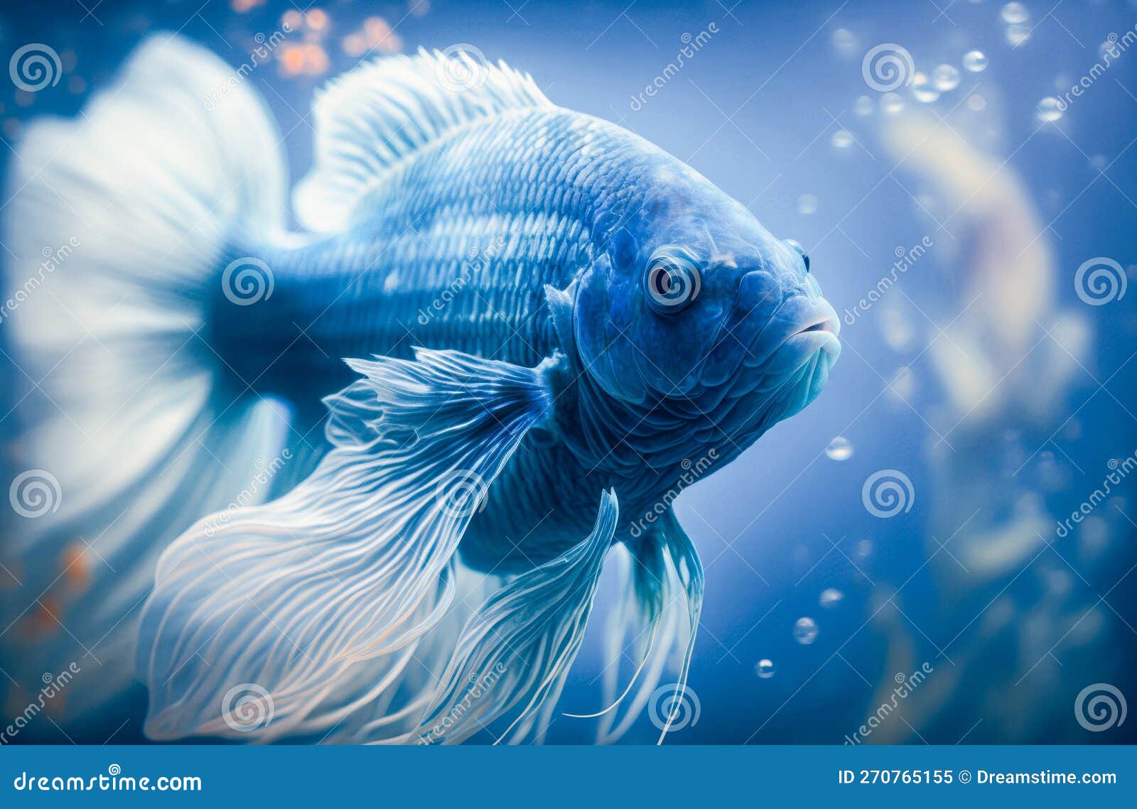 Blue Fish on Blue Background. Stock Image - Image of aquarium, swim ...