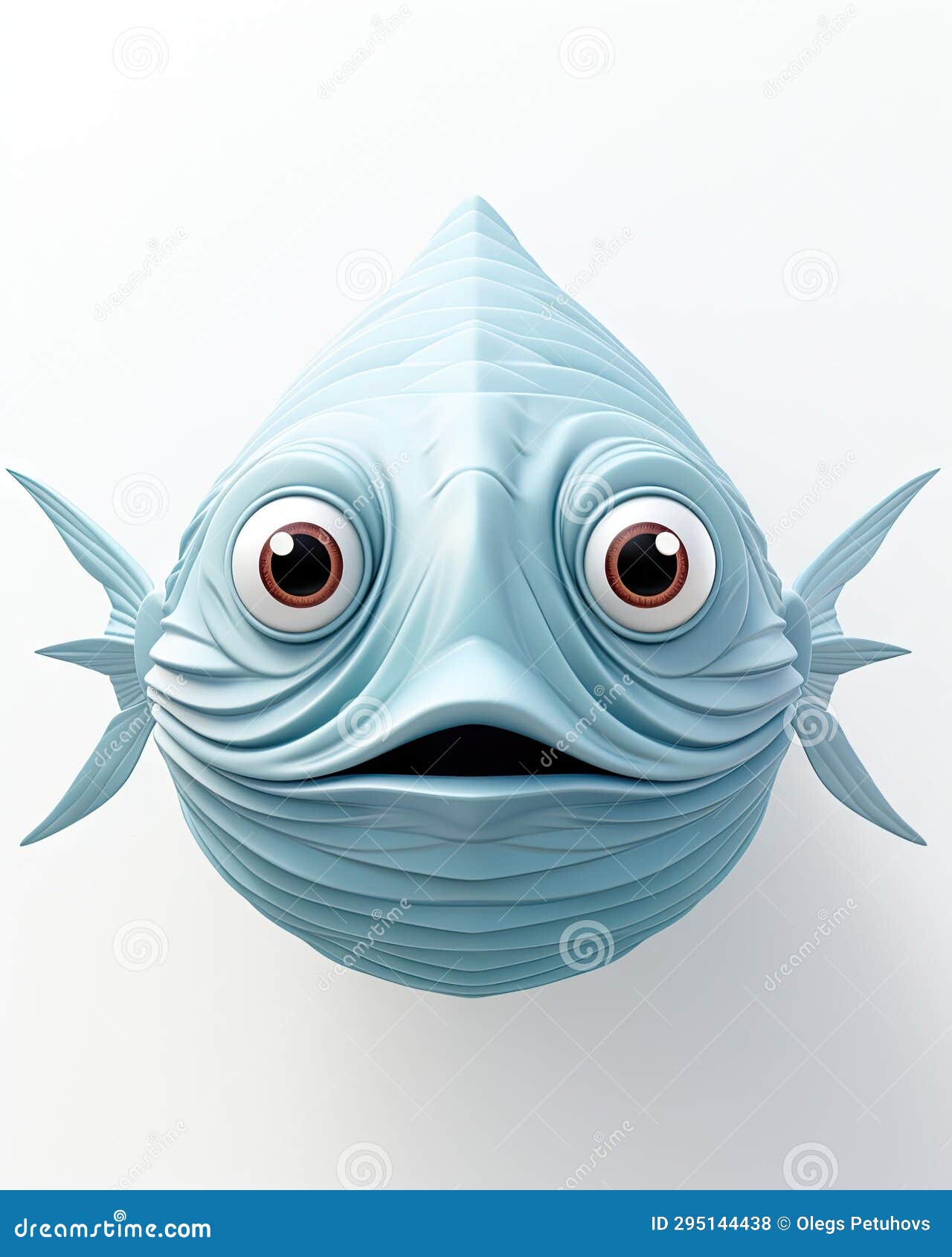 A Blue Fish with Big Eyes and a Smile on it S Face. Generative Ai Stock ...