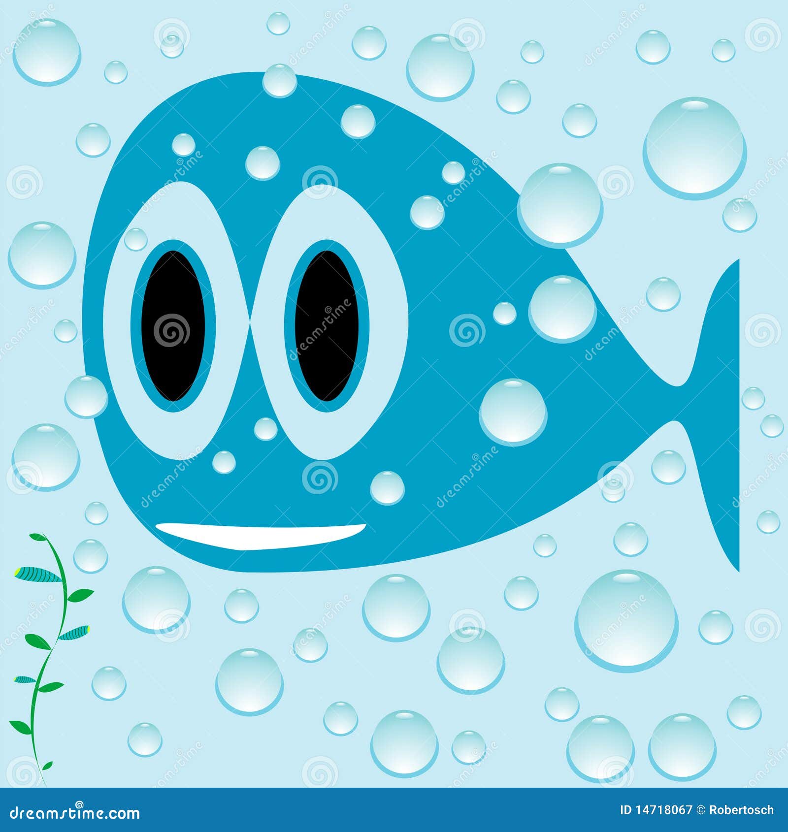 Blue fish cartoon stock vector. Illustration of skin - 14718067