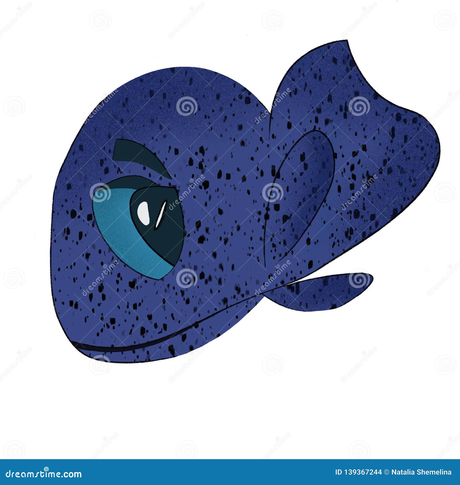 Blue Fish, Fairy Tale Character, Cartoon Character Stock Illustration ...