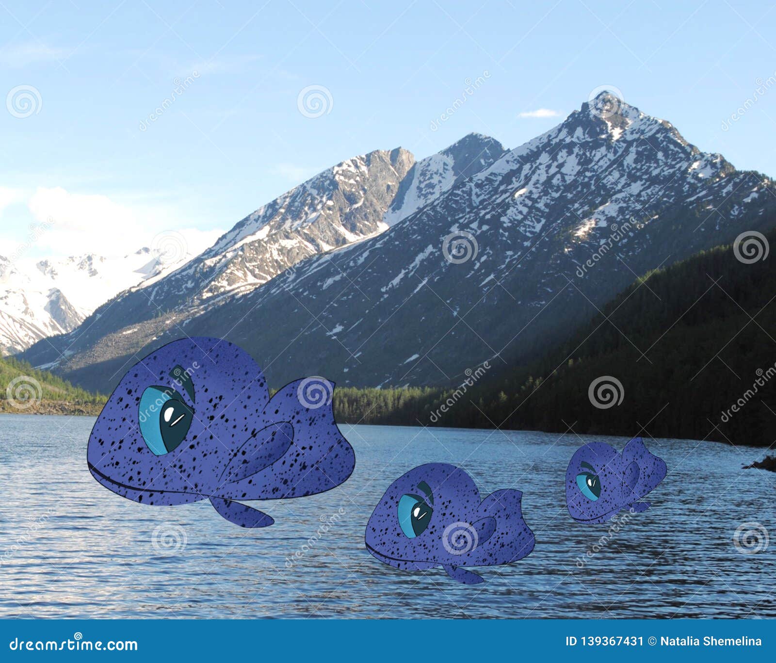 Blue Fish, Fairy Tale Character, Cartoon Character Stock Illustration ...