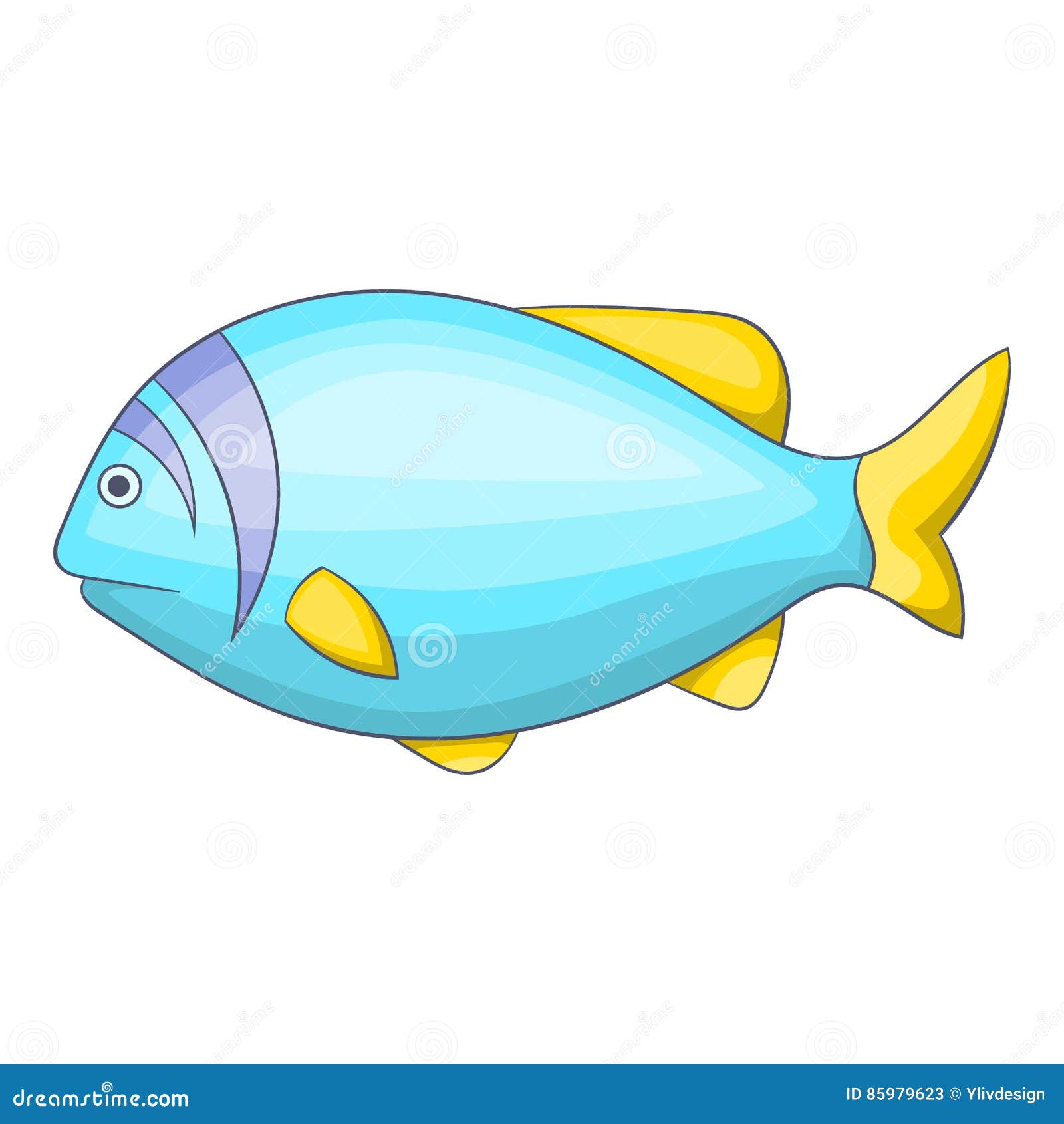 Blue Fish Icon, Cartoon Style Stock Vector - Illustration of diving ...