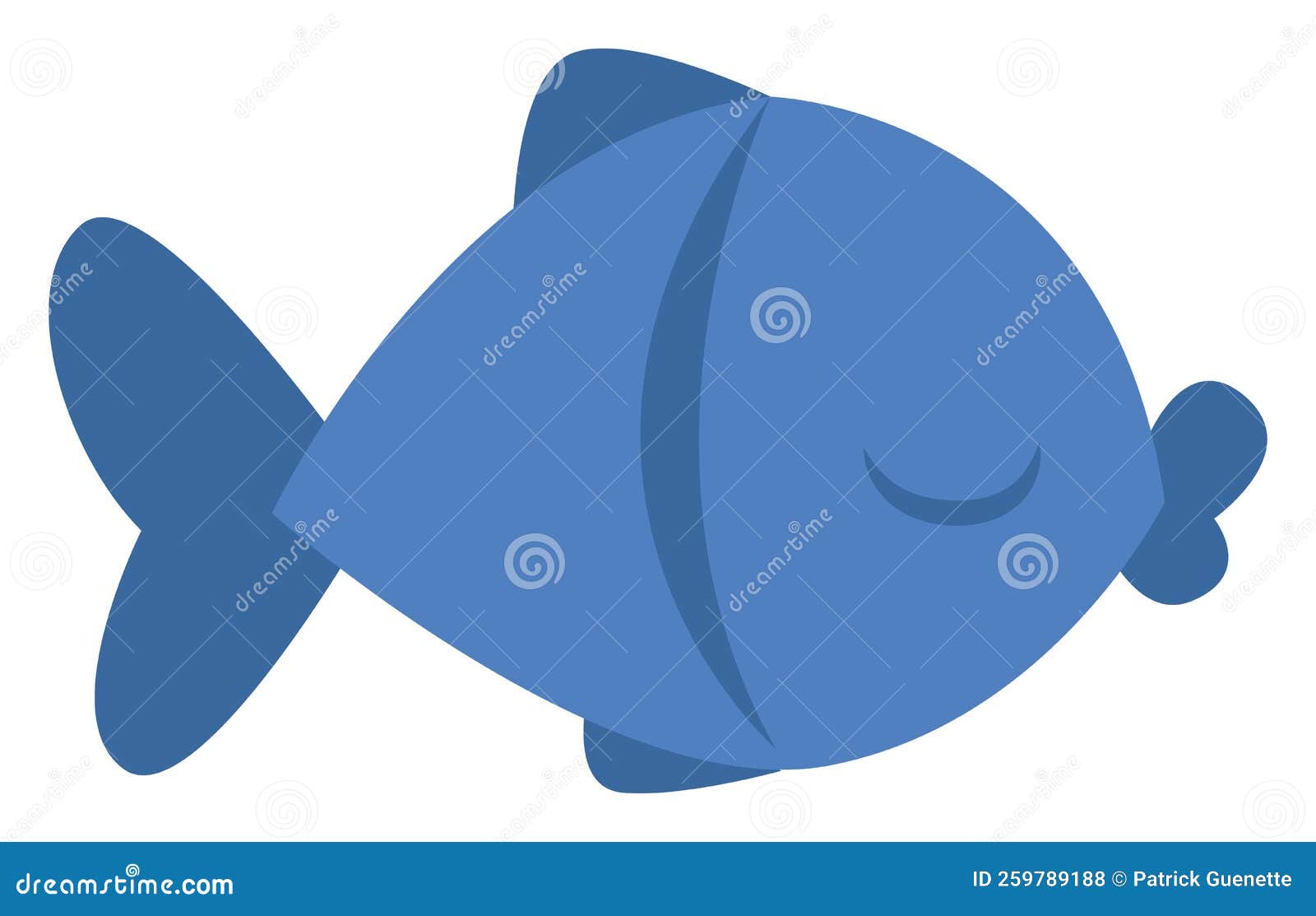 Blue fish, icon icon stock vector. Illustration of wildlife - 259789188