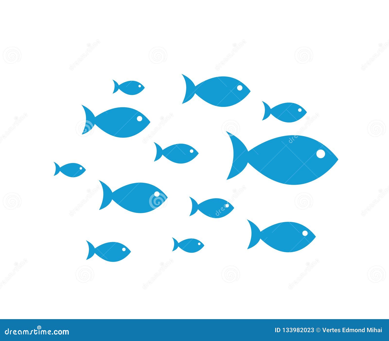 Blue Fish Icons vector stock vector. Illustration of tuna - 133982023