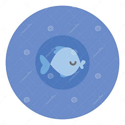 Blue fish, icon stock vector. Illustration of graphic - 258926756
