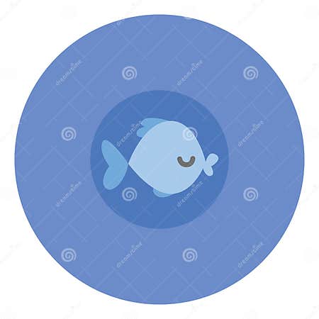 Blue fish, icon stock vector. Illustration of graphic - 258926756
