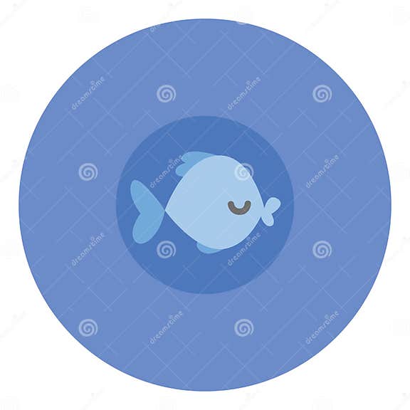 Blue fish, icon stock vector. Illustration of graphic - 258926756