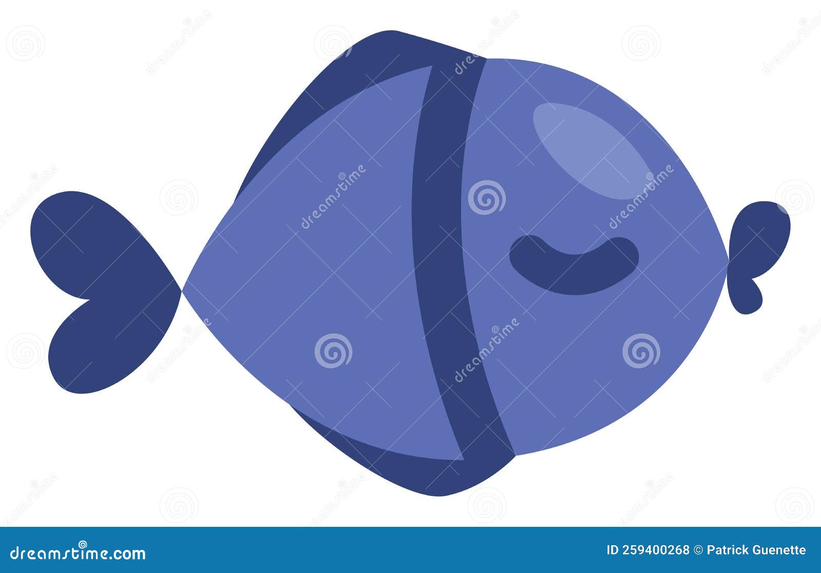 Blue fish, icon stock vector. Illustration of shape - 259400268