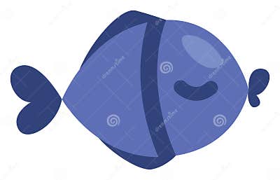 Blue fish, icon stock vector. Illustration of shape - 259400268