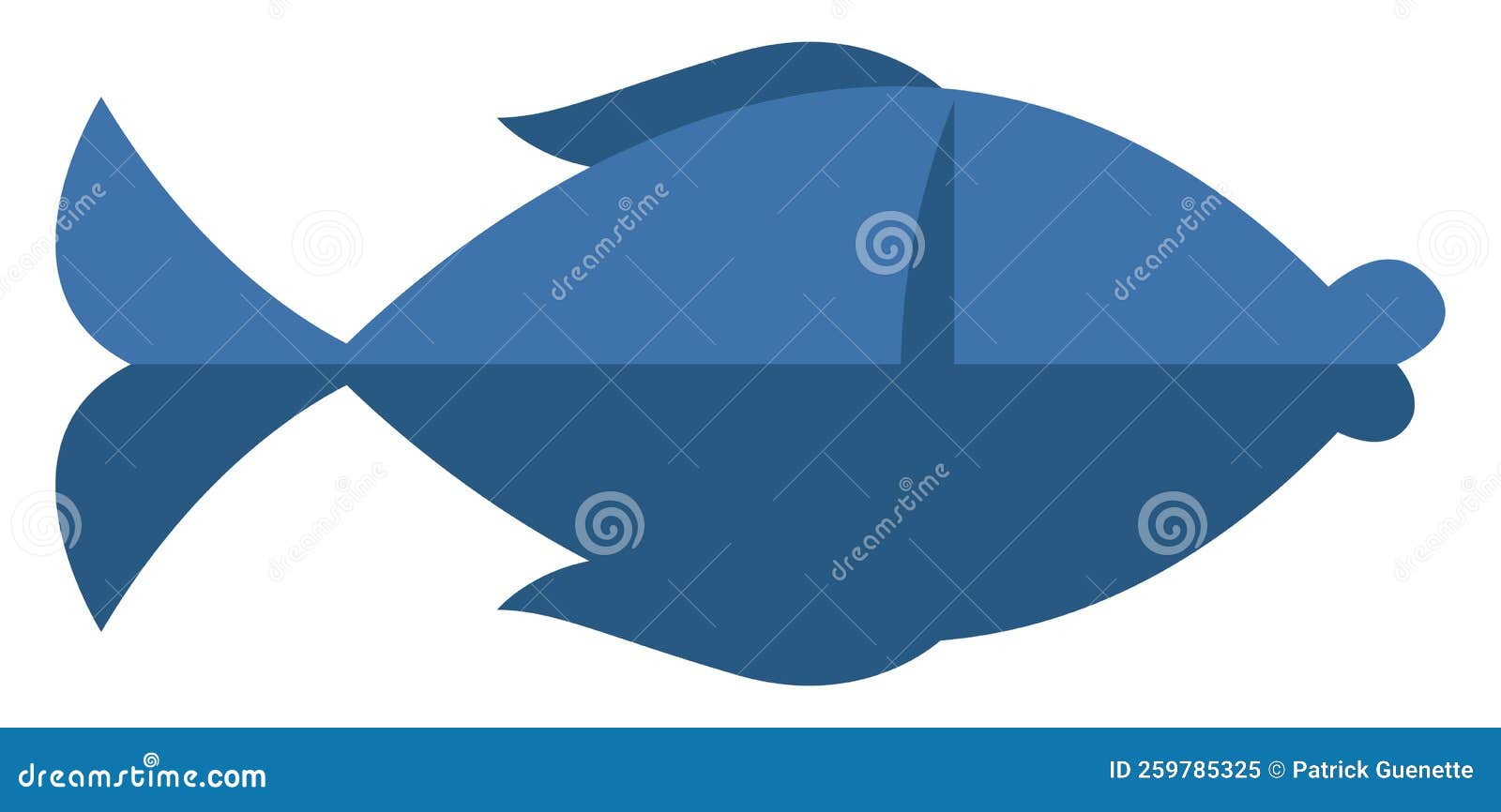 Blue fish, icon stock vector. Illustration of cartoon - 259785325