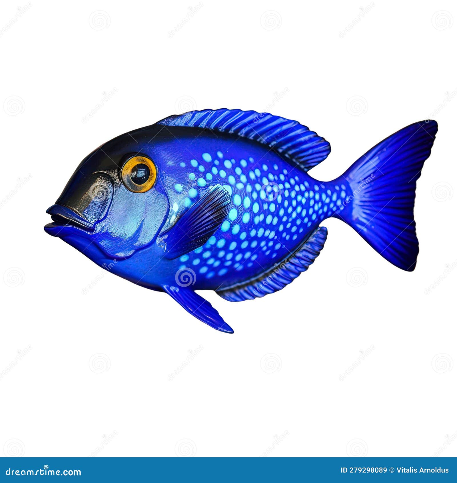 A Blue Fish on a Black Background. Generative AI Stock Image ...