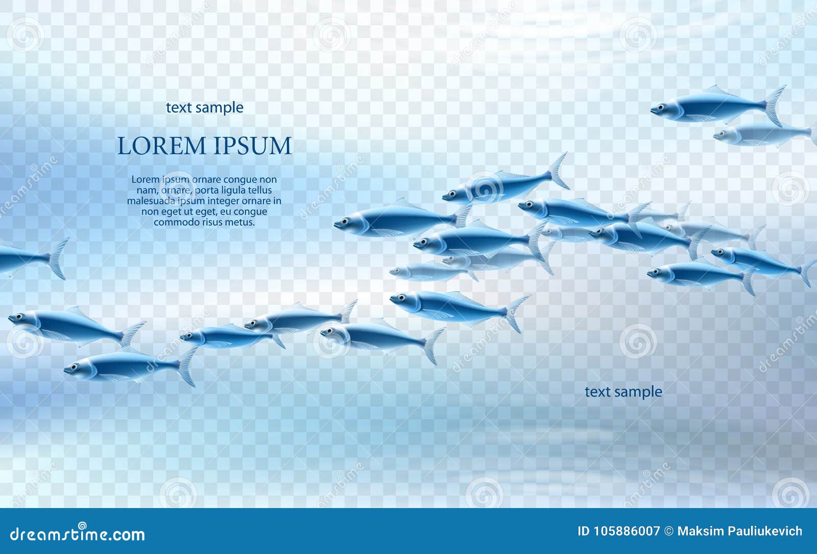 Blue Fish on Light Background. Realistic Vector Stock Vector ...