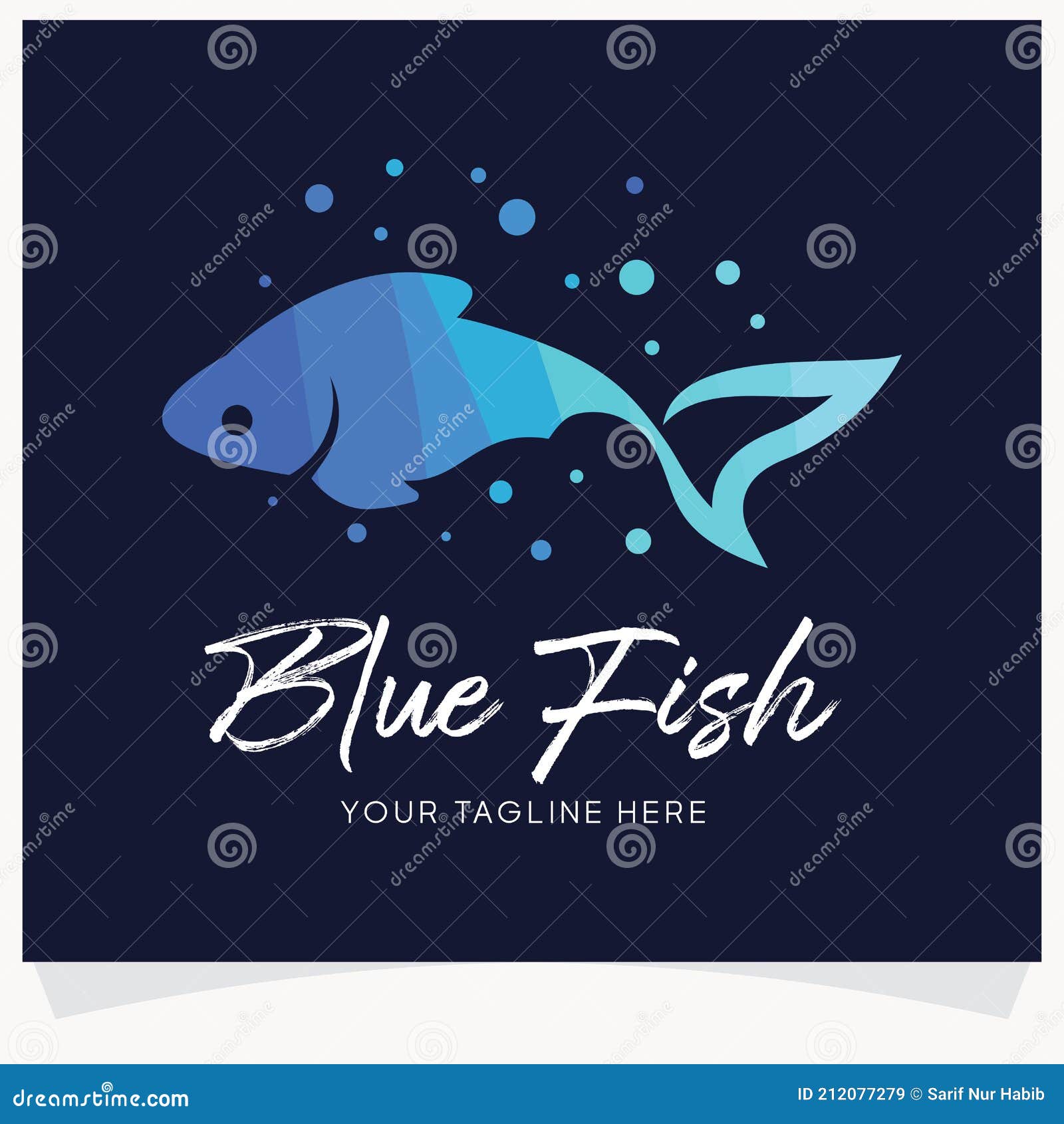 Blue Fish Logo Design Template Inspiration Stock Vector - Illustration ...