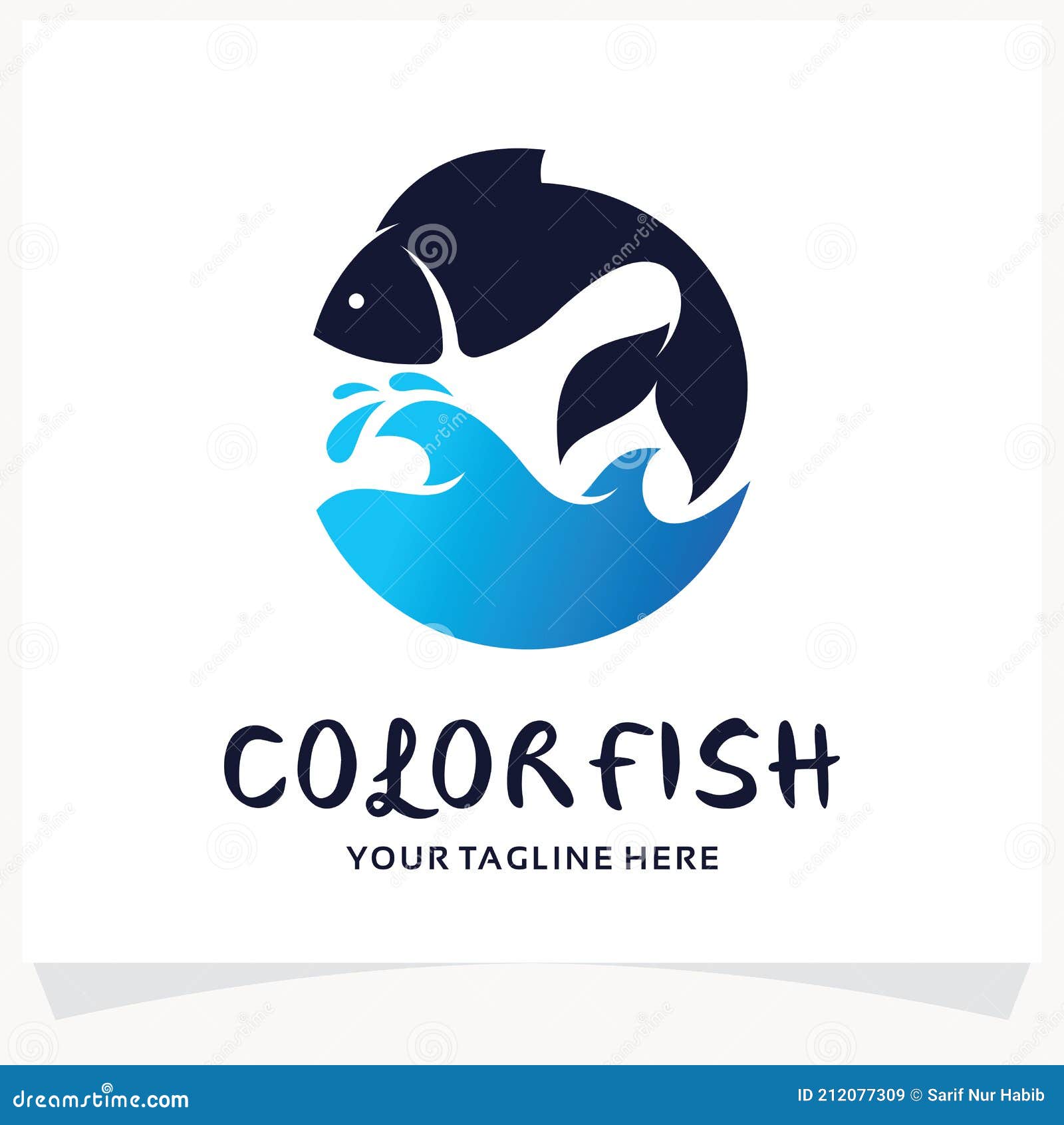 Blue Fish Logo Design Template Inspiration Stock Vector - Illustration ...