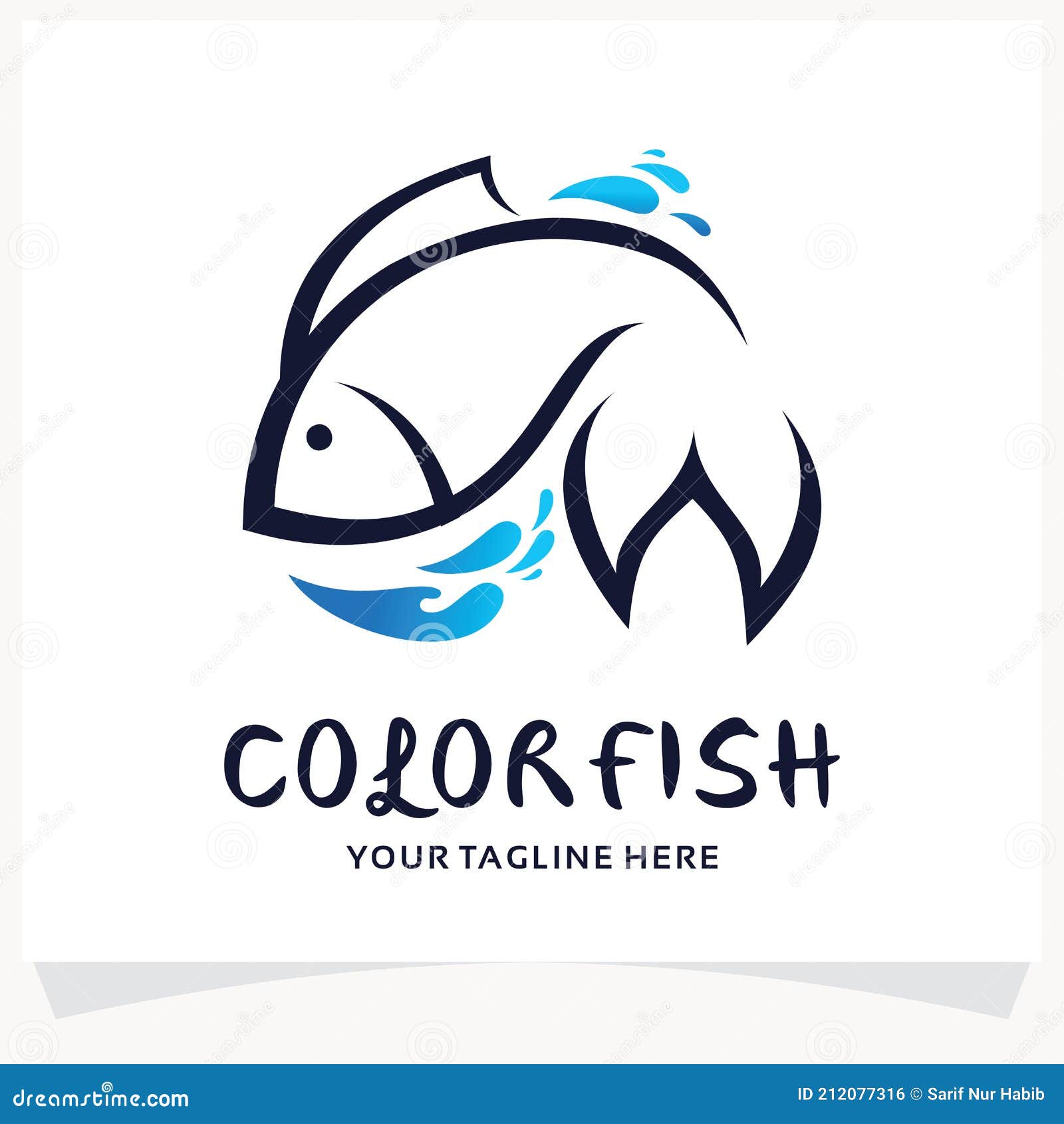 Blue Fish Logo Design Template Inspiration Stock Vector - Illustration ...