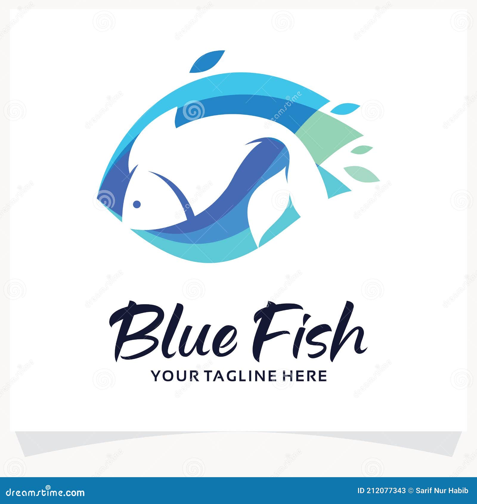 Blue Fish Logo Design Template Inspiration Stock Vector - Illustration ...