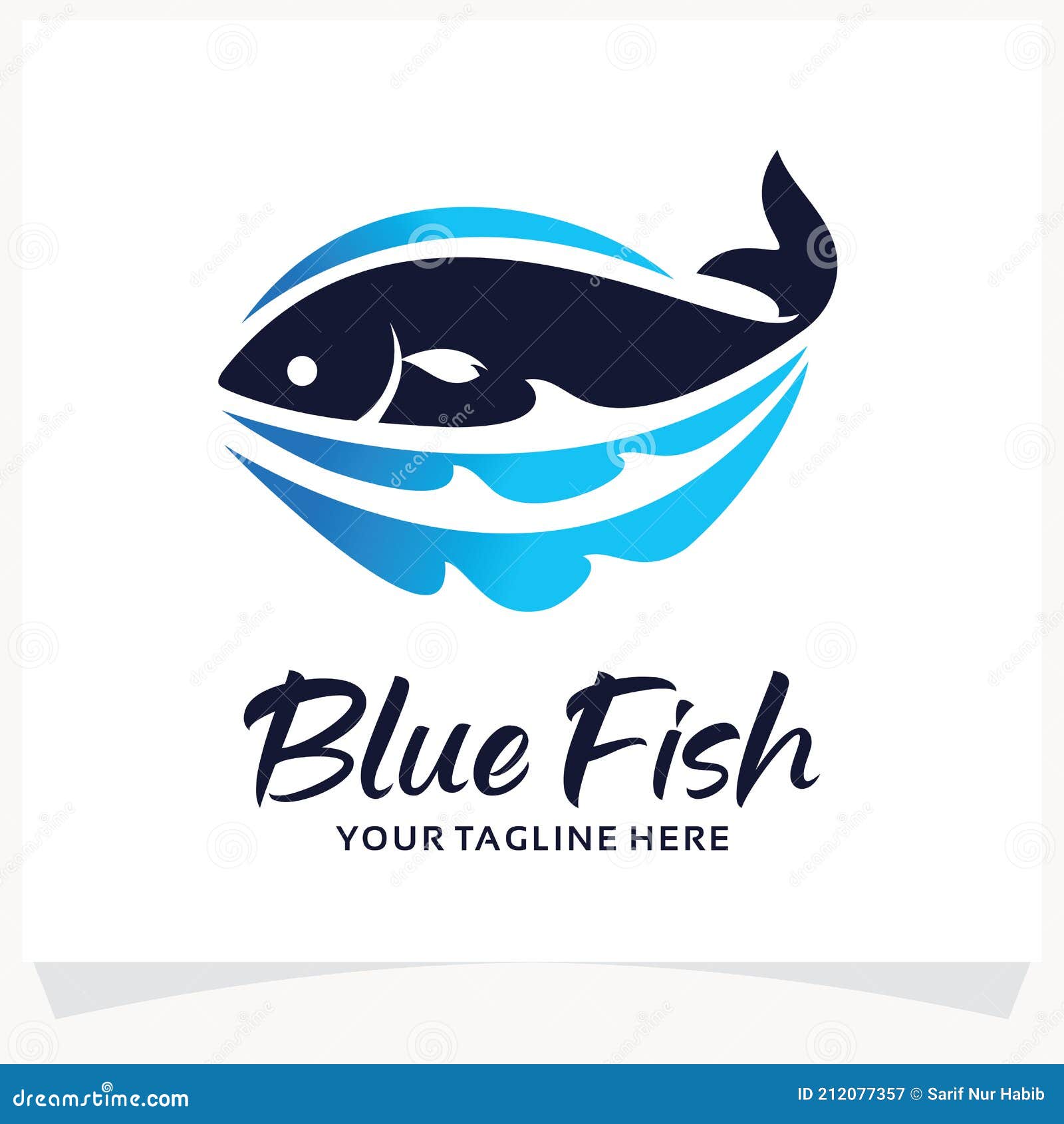 Blue Fish Logo Design Template Inspiration Stock Vector - Illustration ...