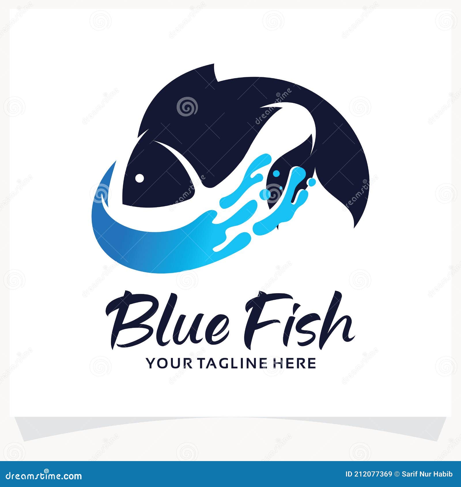 Blue Fish Logo Design Template Inspiration Stock Vector - Illustration ...