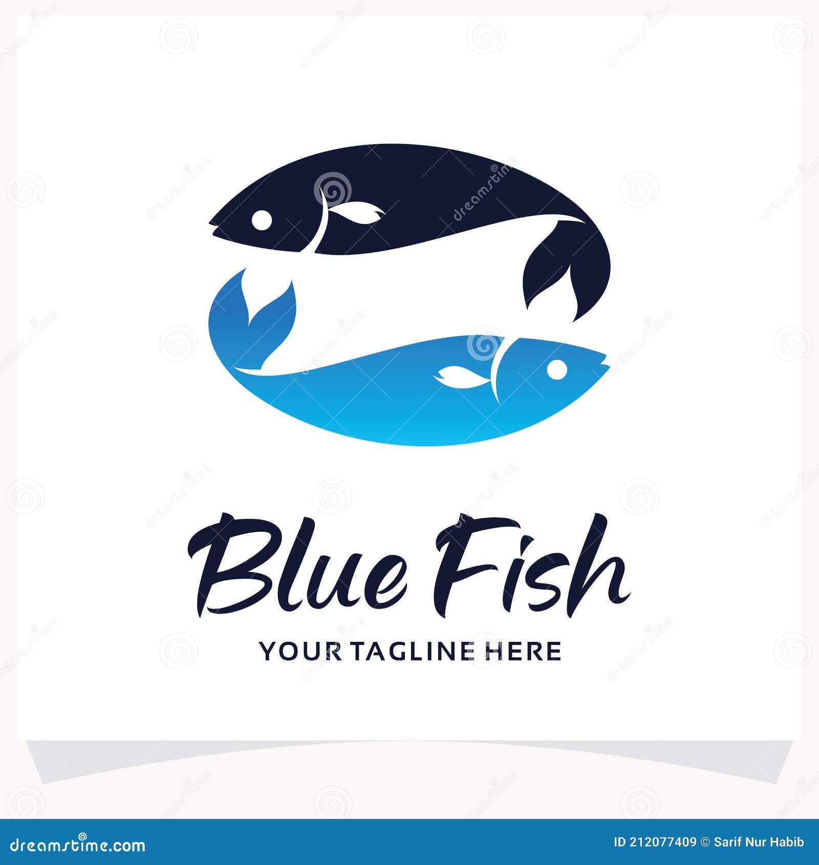 Blue Fish Logo Design Template Inspiration Stock Vector - Illustration ...