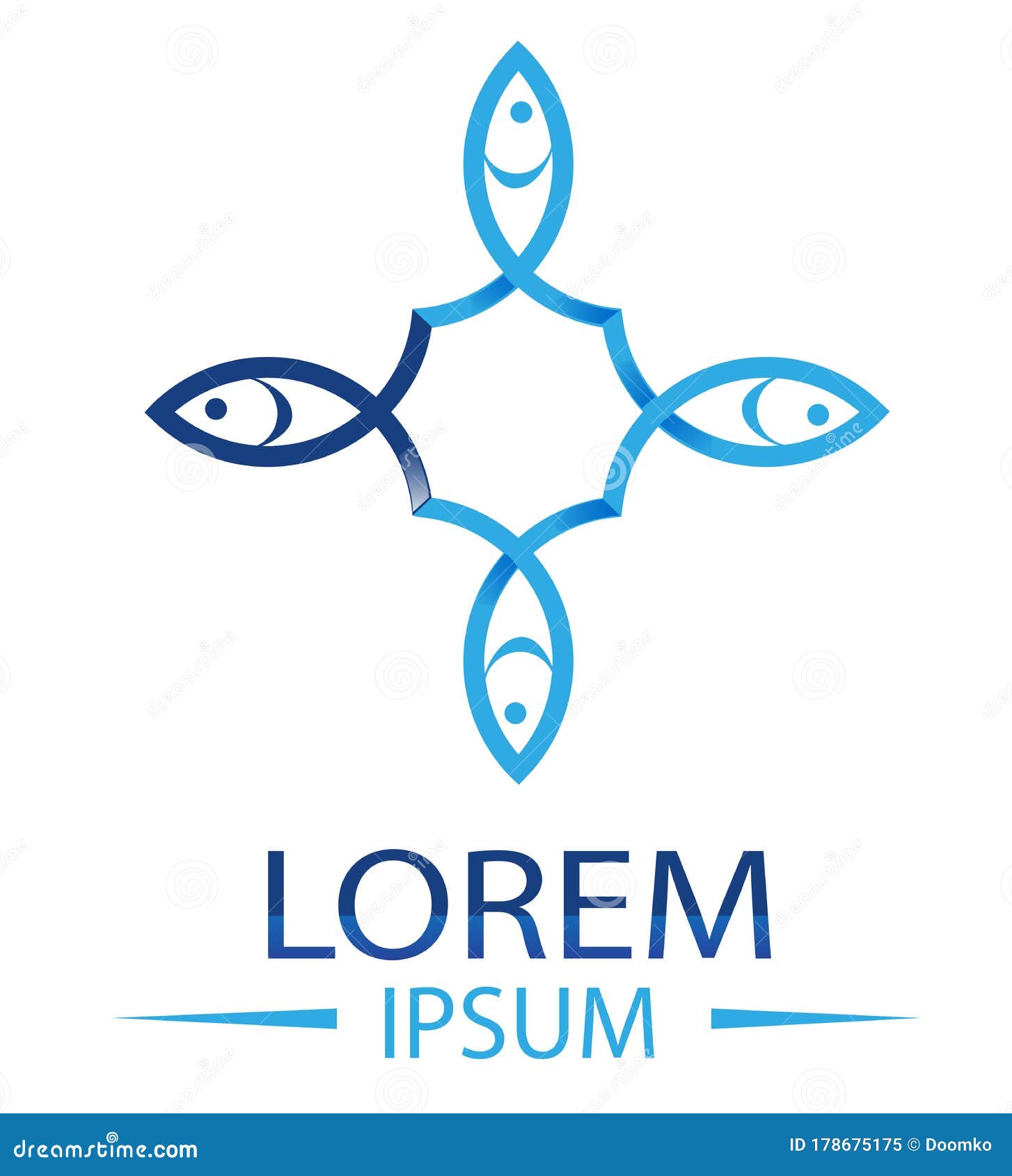 Blue Fish Logo Template. Creative Stock Vector - Illustration of ...