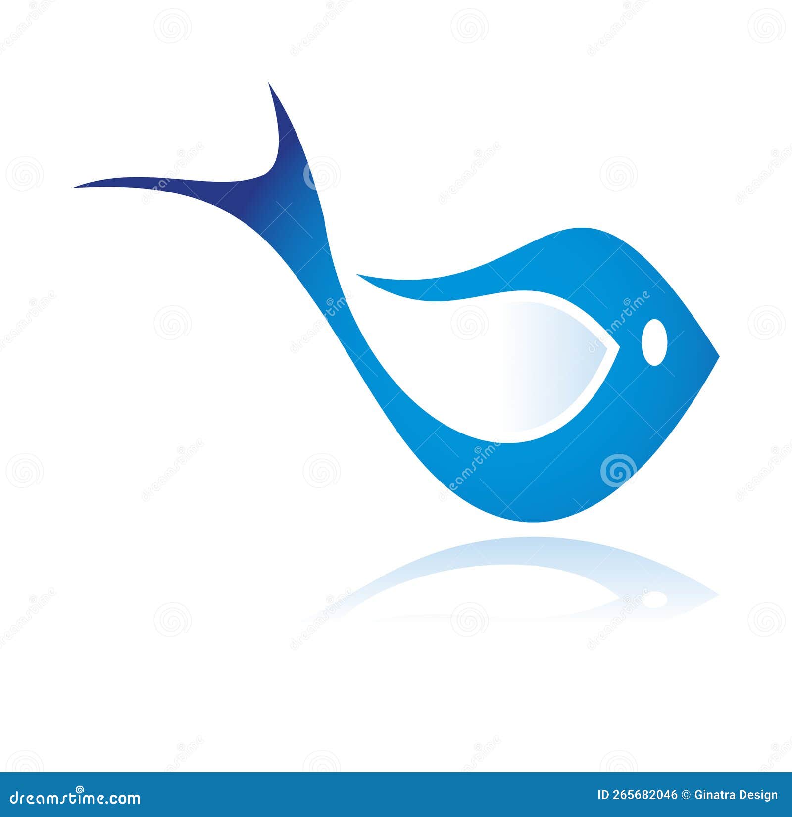 Blue Fish Logo Vector Icon stock vector. Illustration of symbol - 265682046