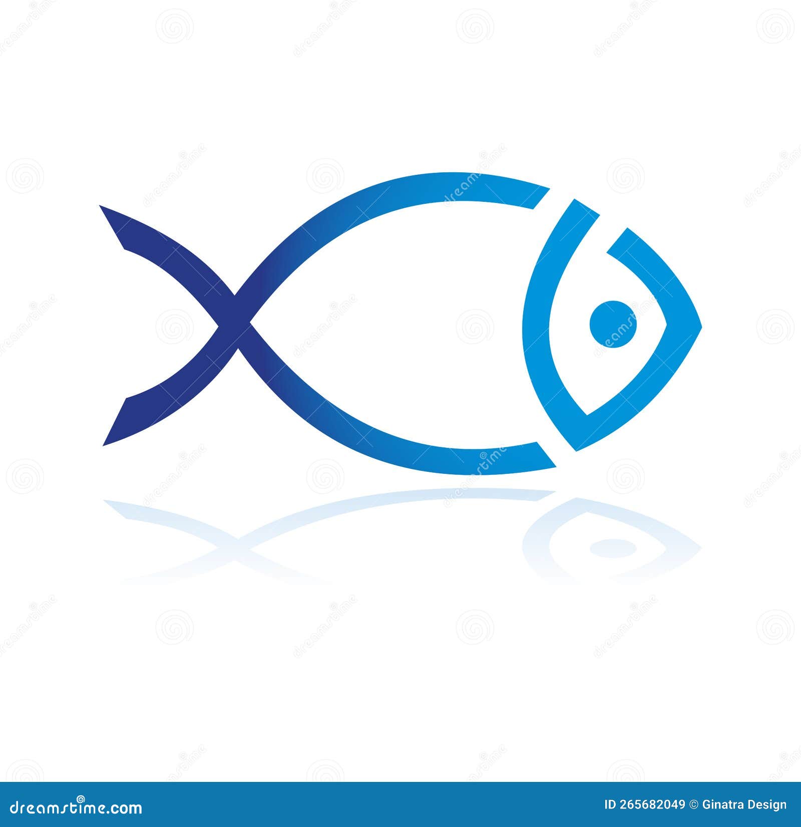 Blue Fish Logo Vector Icon stock vector. Illustration of vector - 265682049