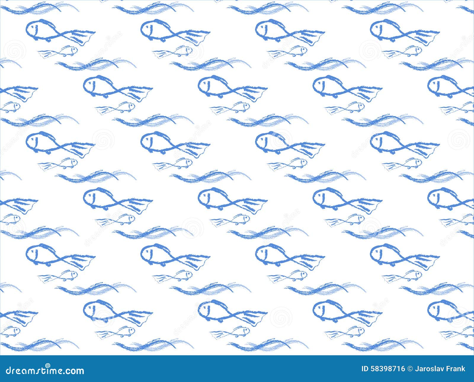 Blue fish pattern stock vector. Illustration of fish - 58398716