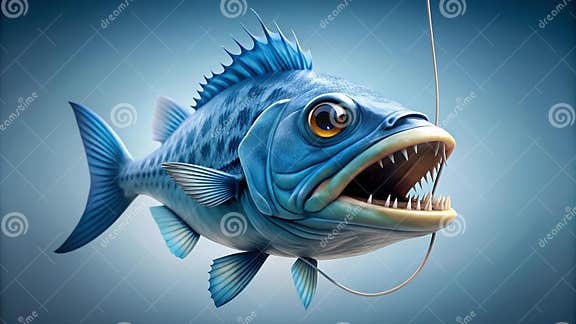 A Blue Fish Represents a Hacker, Angling for Vulnerable Data in the ...