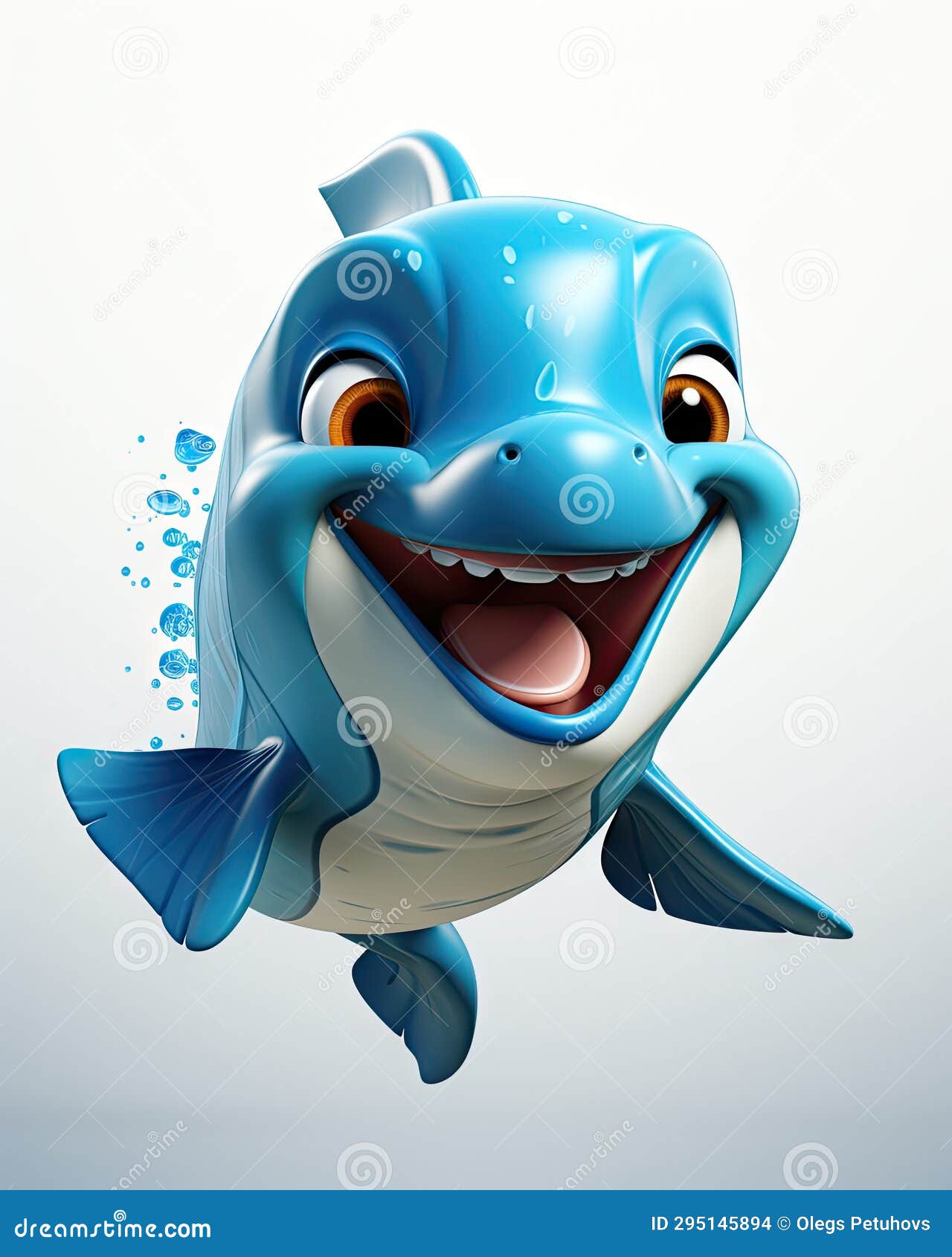A Blue Fish with a Smile on Its Face and Mouth. Generative Ai Stock ...