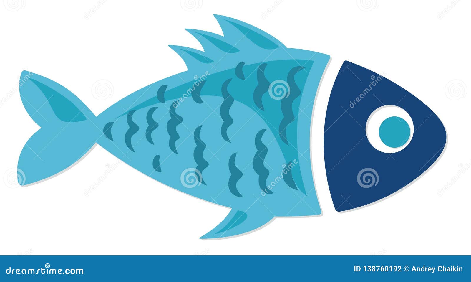 The Blue fish. stock vector. Illustration of symbol - 138760192
