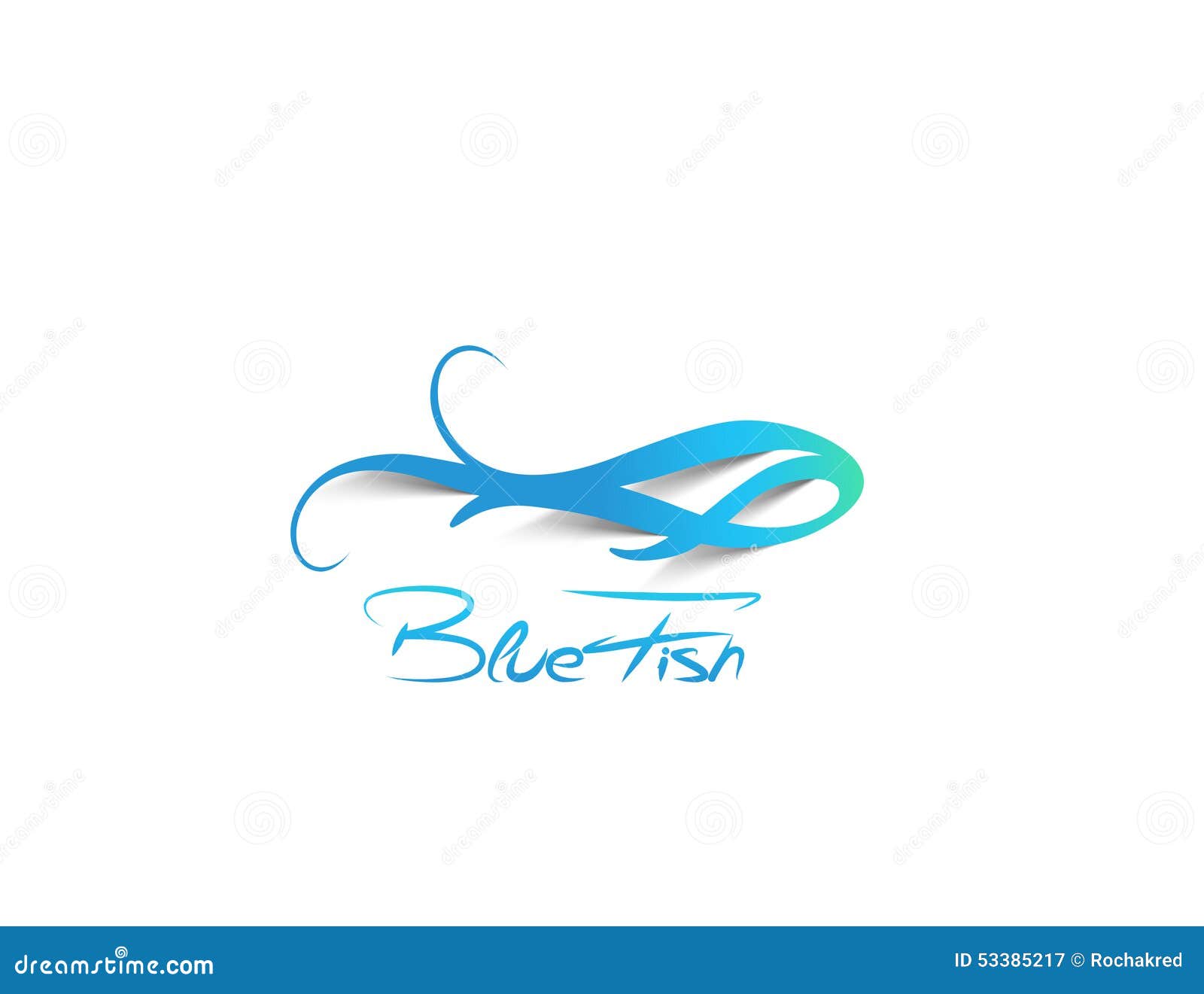 Blue Fish Symbol stock vector. Illustration of abstract - 53385217