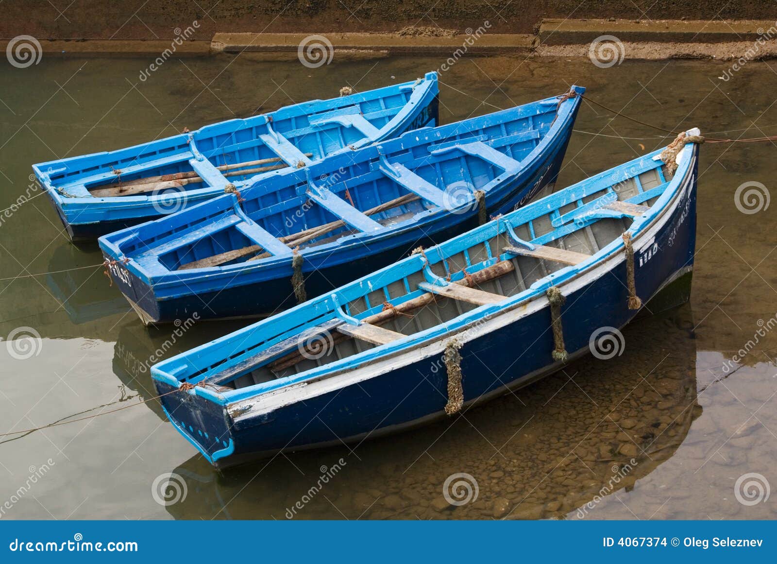 Blue Fishing Boats stock photo. Image of marine, seaport - 4067374