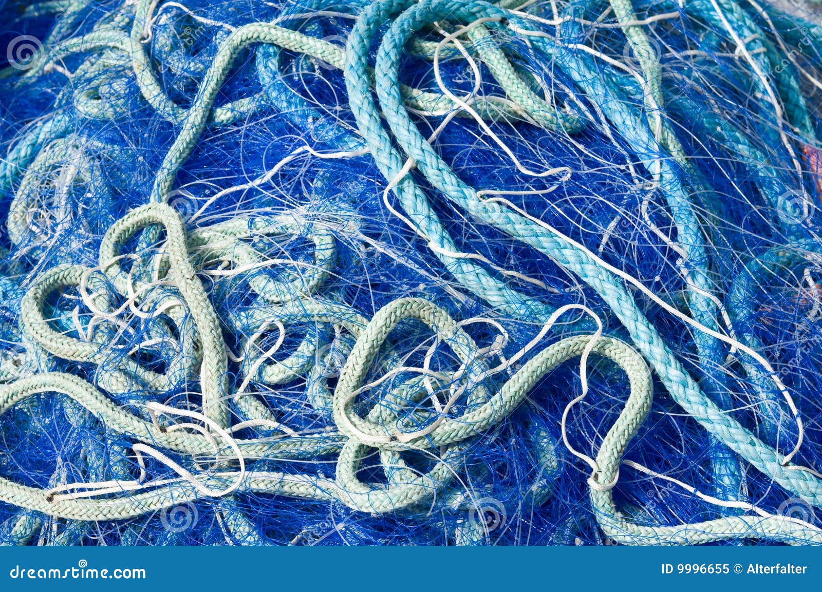 Blue fishing net stock image. Image of tightrope, disarrangement - 9996655