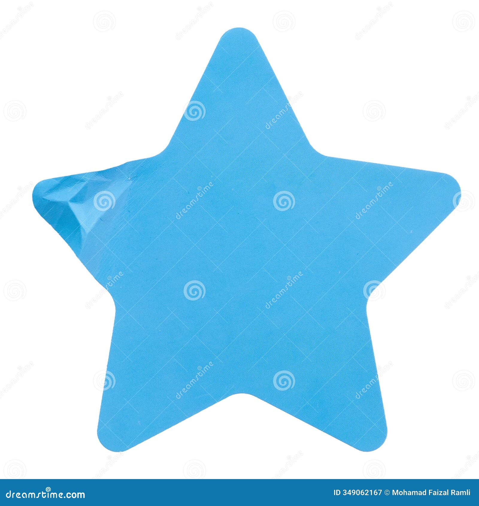 Blue Five-Pointed Star Shape Sticker on White Background Stock Image ...