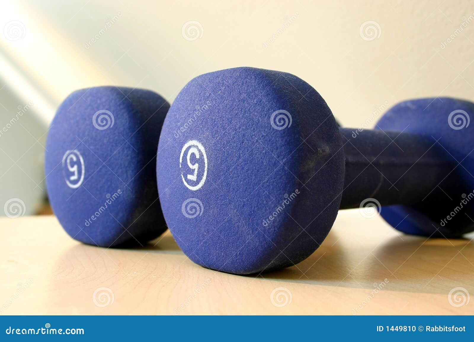 Blue Five Pound Weights stock photo. Image of pounds, bells - 1449810