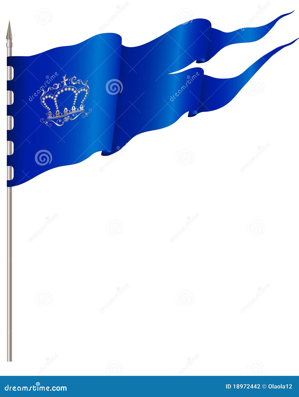 Blue flag stock vector. Illustration of decoration, empty - 18972442