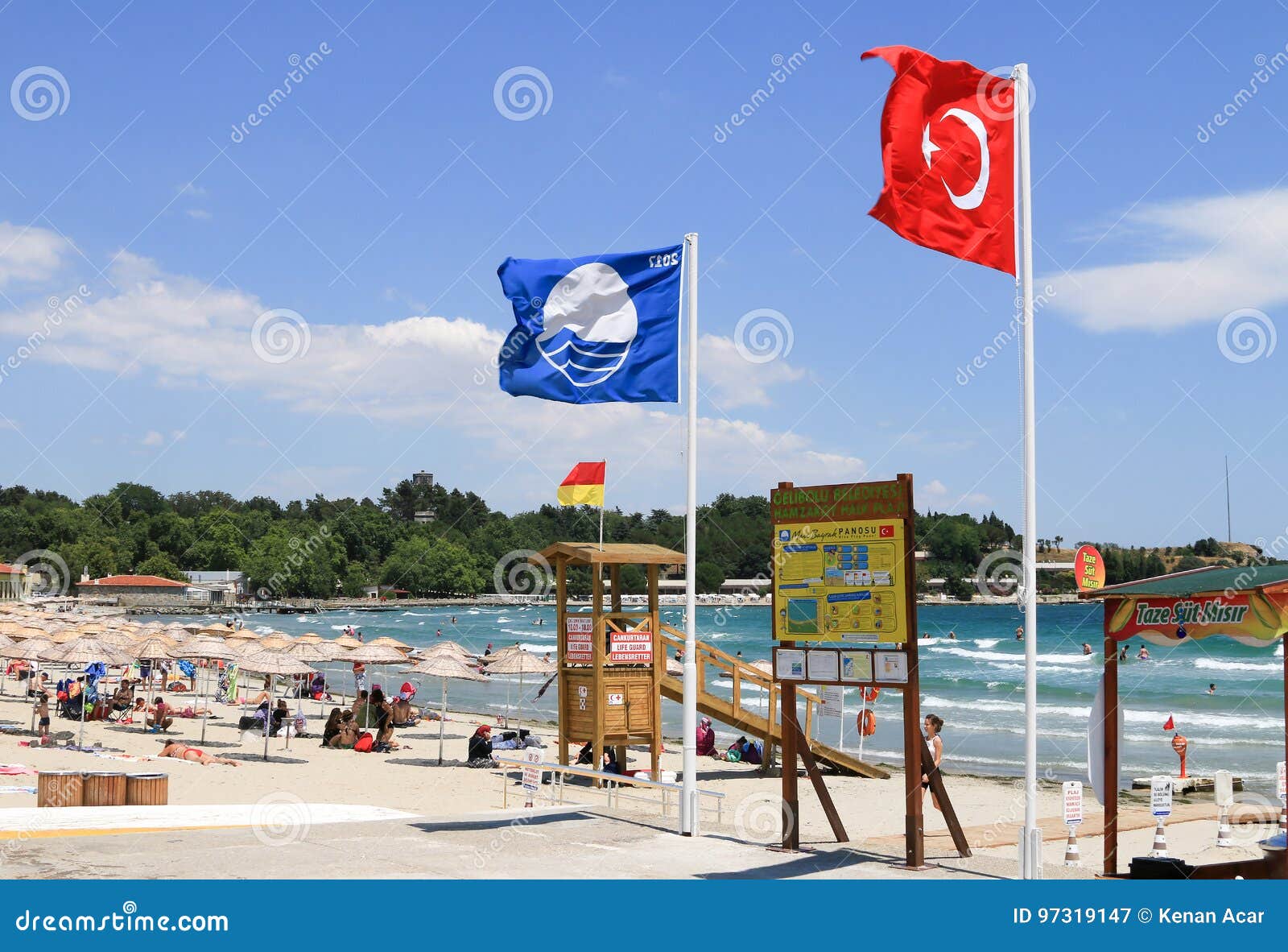 Blue Flag Beach at Gallipoli in Turkey. Editorial Photography - Image ...