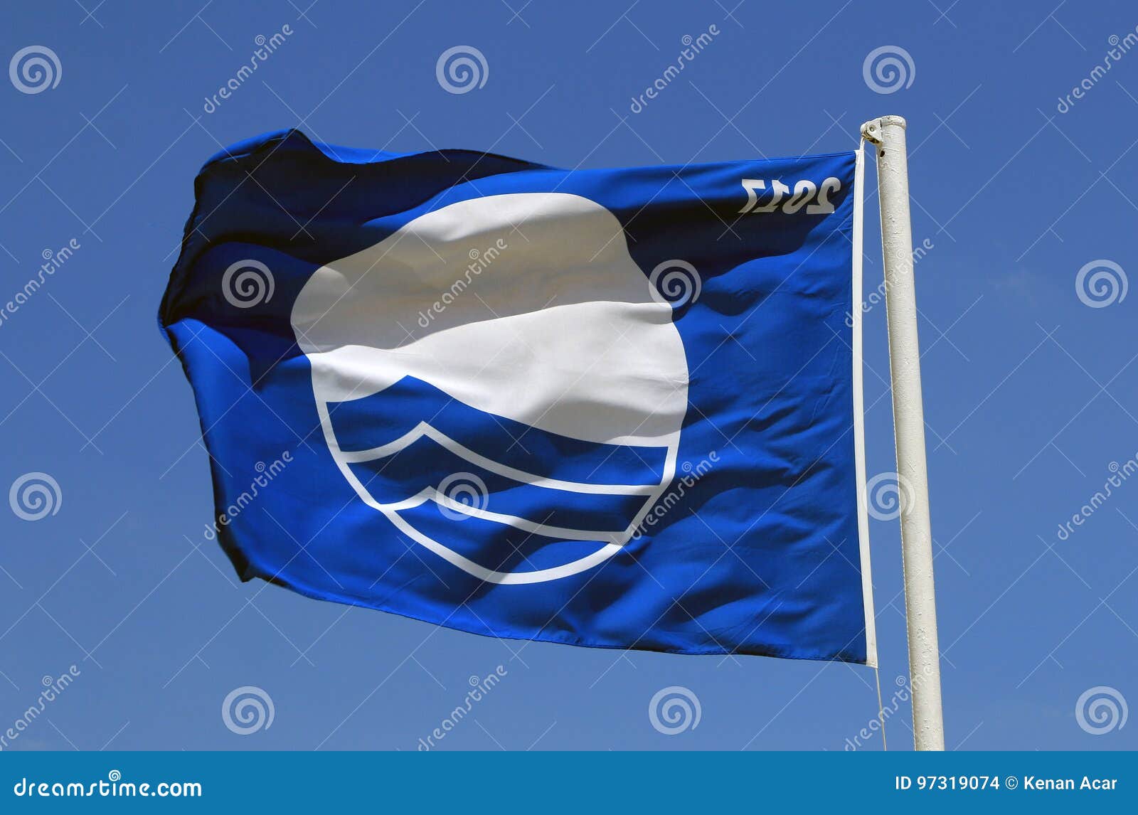 Blue Flag is Flying on the Beach... Editorial Stock Image - Image of ...