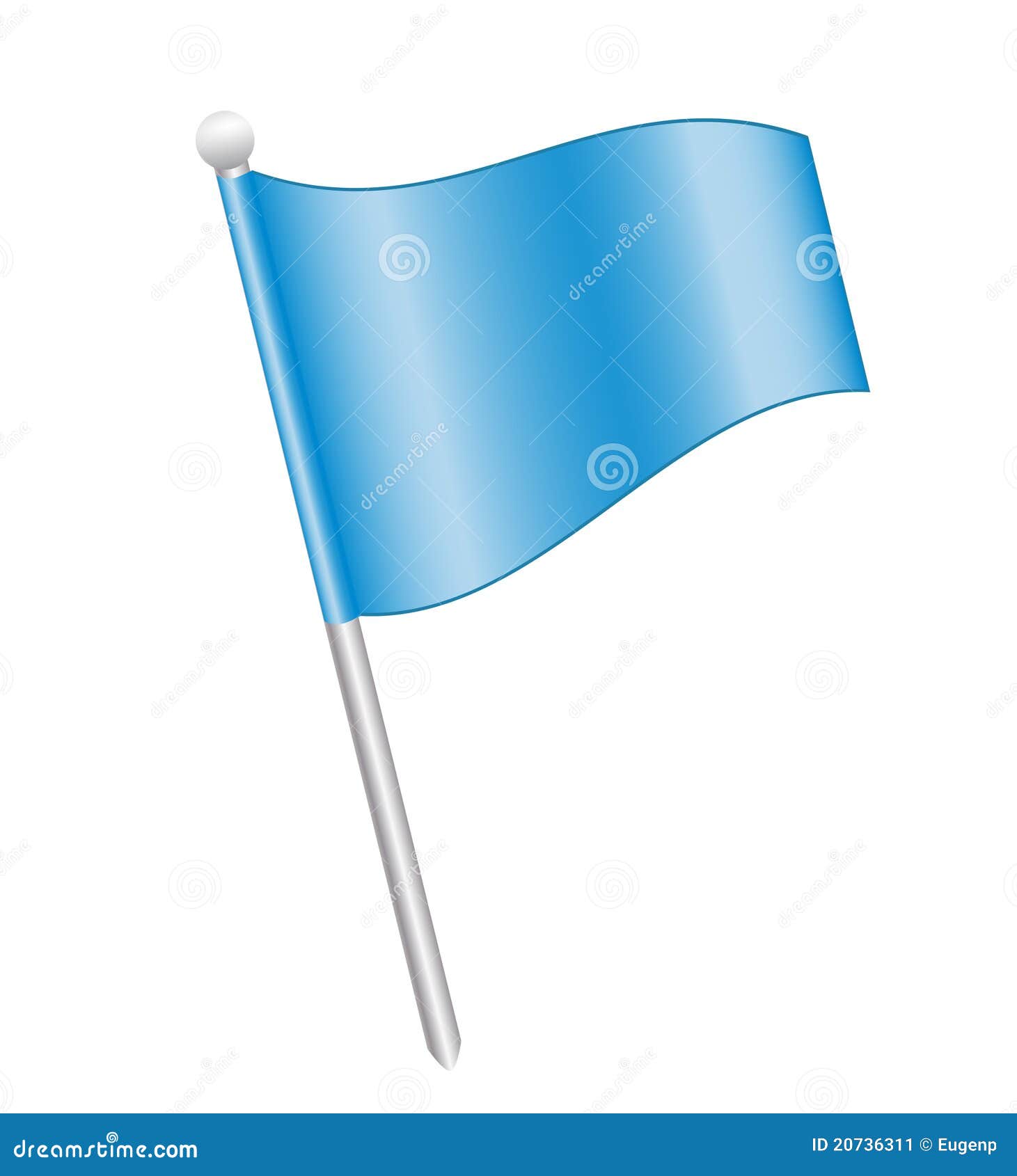 Blue flag pin stock vector. Illustration of marker, attach - 20736311
