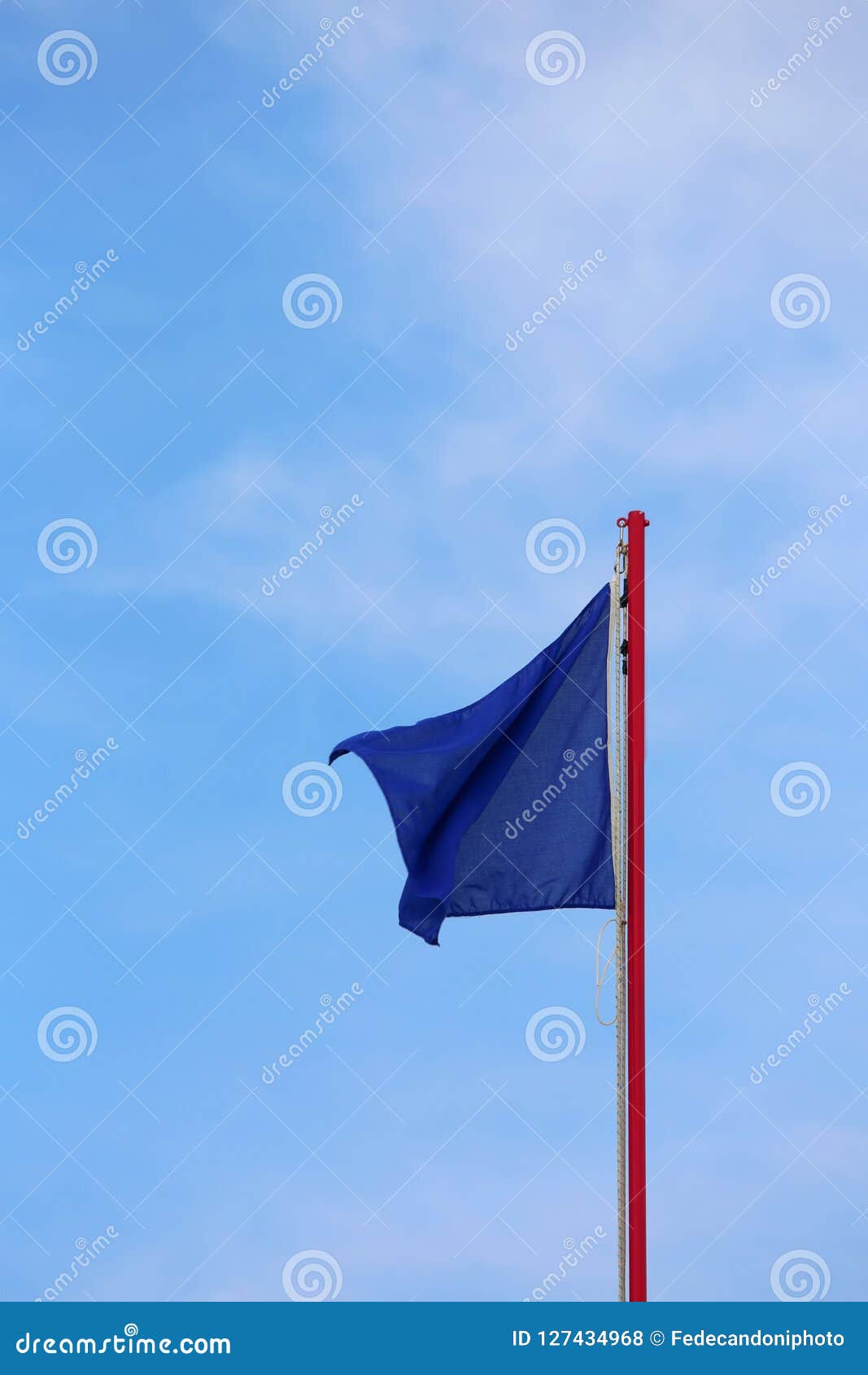 Blue Flag is Symbol of without Pollution in this Area Stock Photo ...