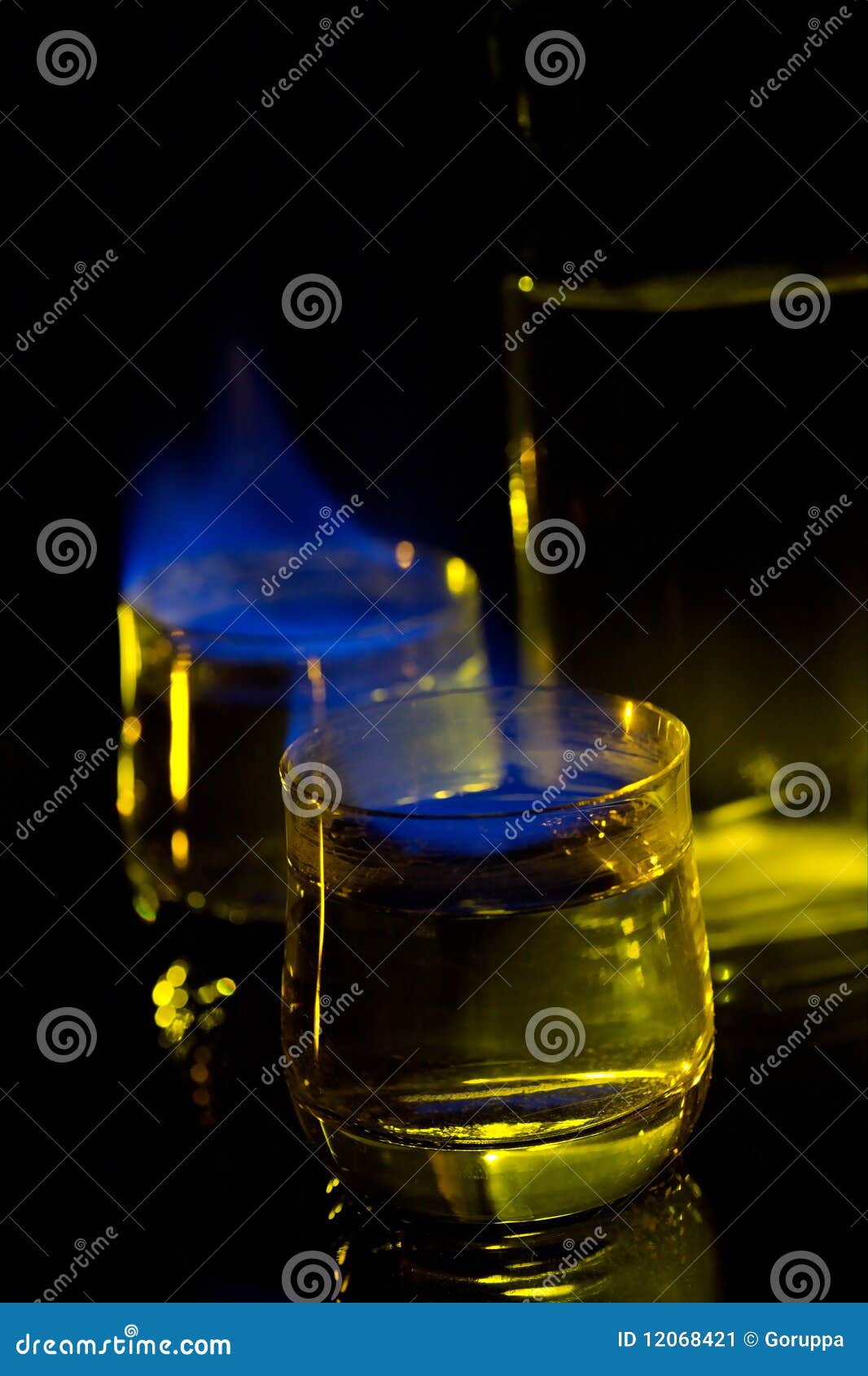 Blue flame stock image. Image of glass, drink, night - 12068421