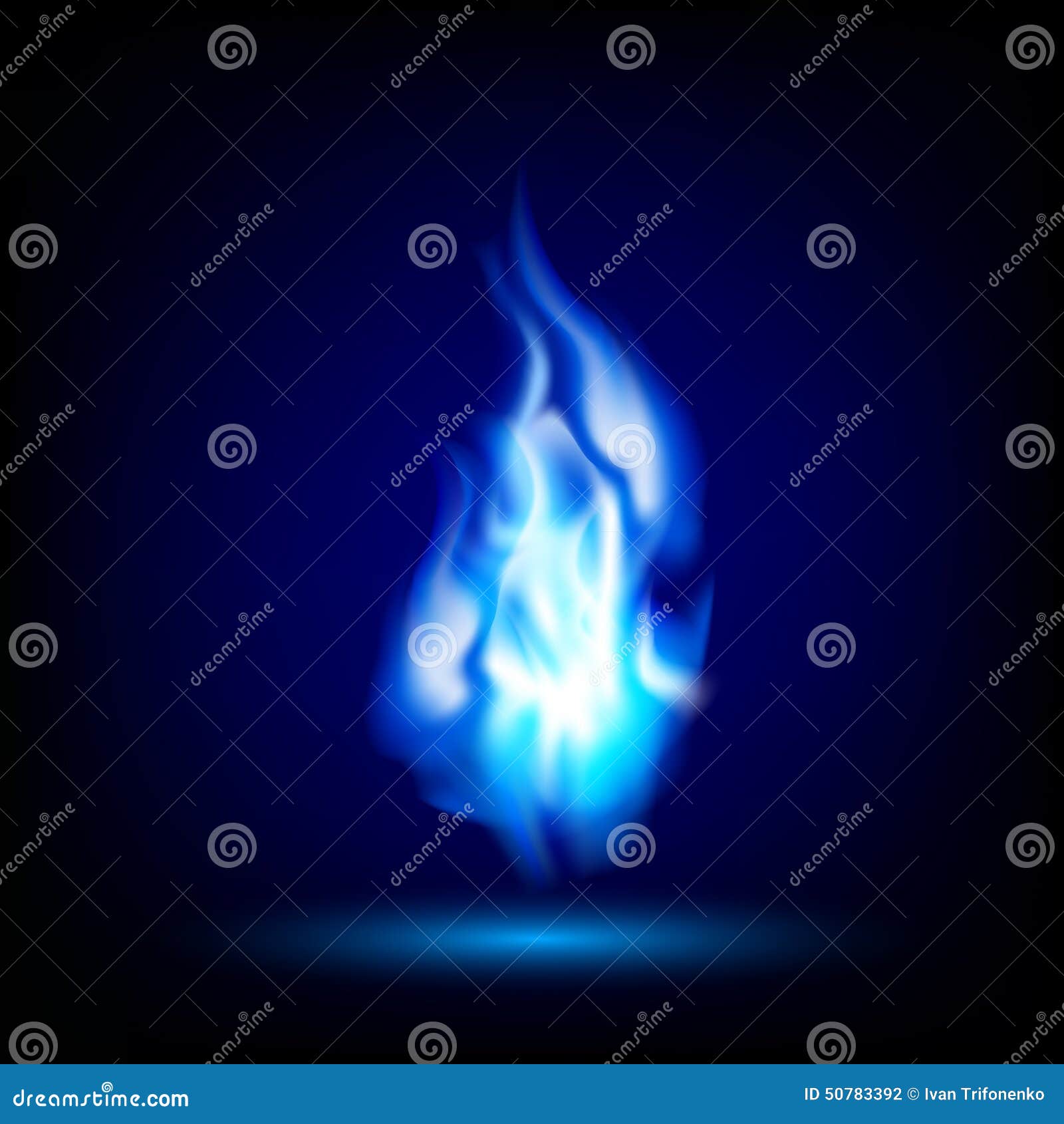 Blue Flame on a Black Background Stock Vector - Illustration of danger ...
