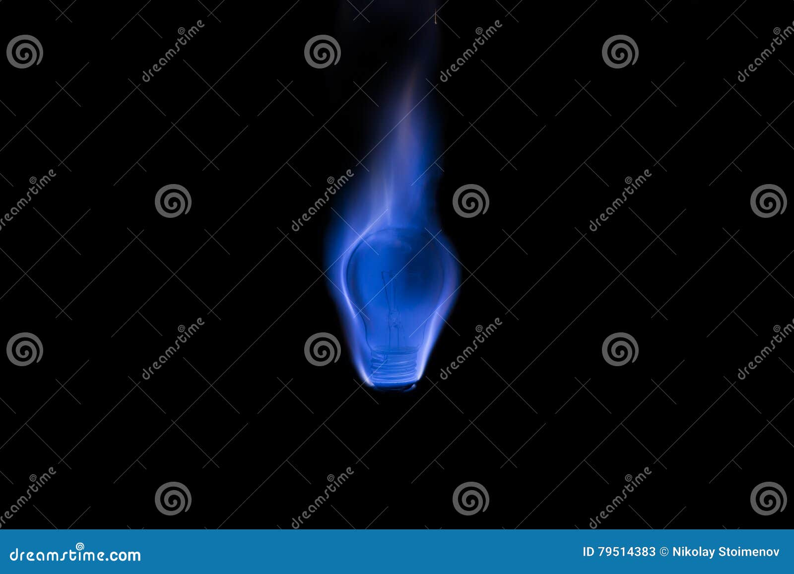 Blue flame bulb stock image. Image of magic, incandescent - 79514383