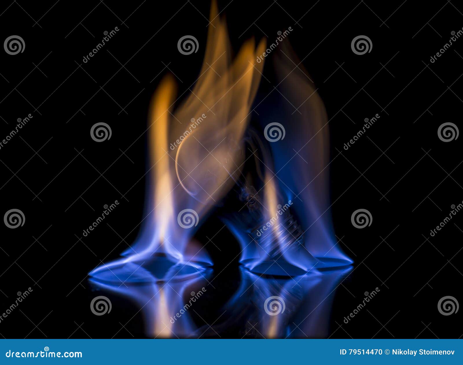 Blue flame bulb stock photo. Image of bright, glowing - 79514470