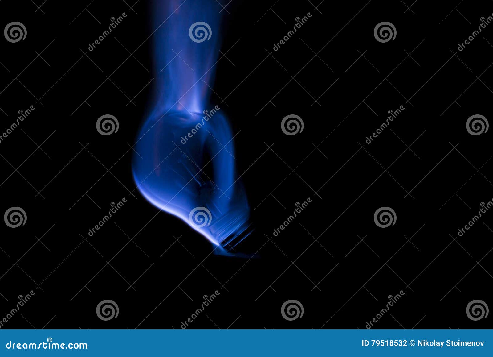 Blue flame bulb stock photo. Image of light, glowing - 79518532