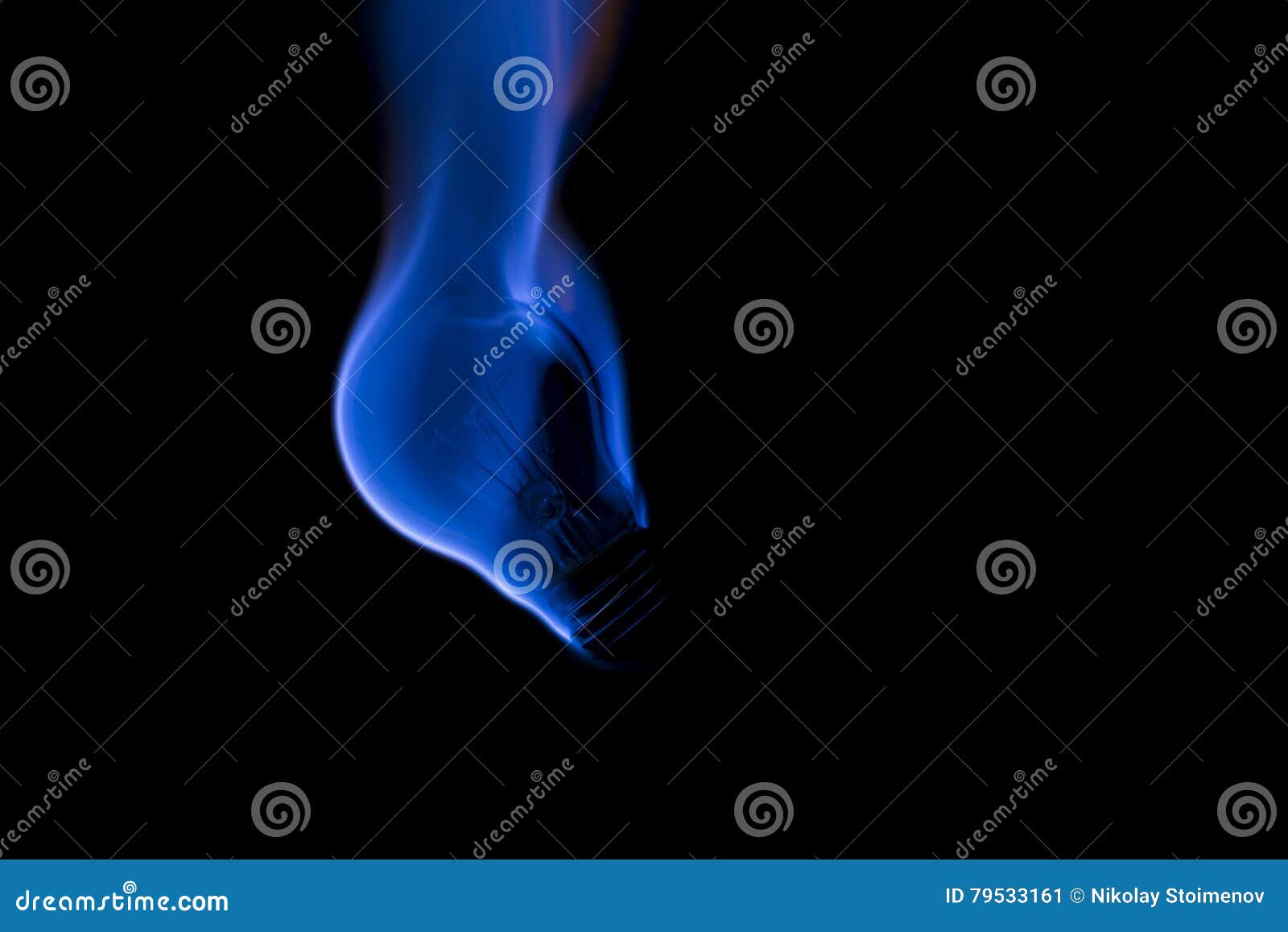 Blue flame bulb stock image. Image of energy, magic, flame - 79533161