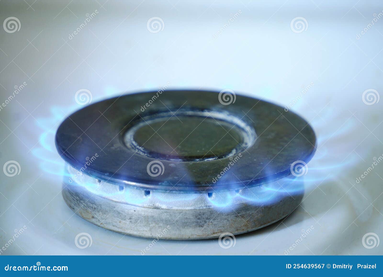 Blue Flame on Burning Gas Stove Burner Stock Image - Image of russia ...