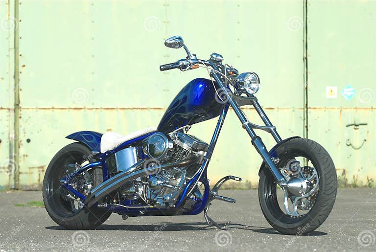 Blue Flame Chopper stock image. Image of twin, blue, bike - 36330035